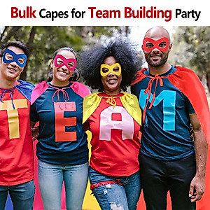 D.Q.Z Bulk Superhero-Capes and Masks for Adults Super Hero Costume Women Men Group Halloween Team Spirit Party,10 Pack