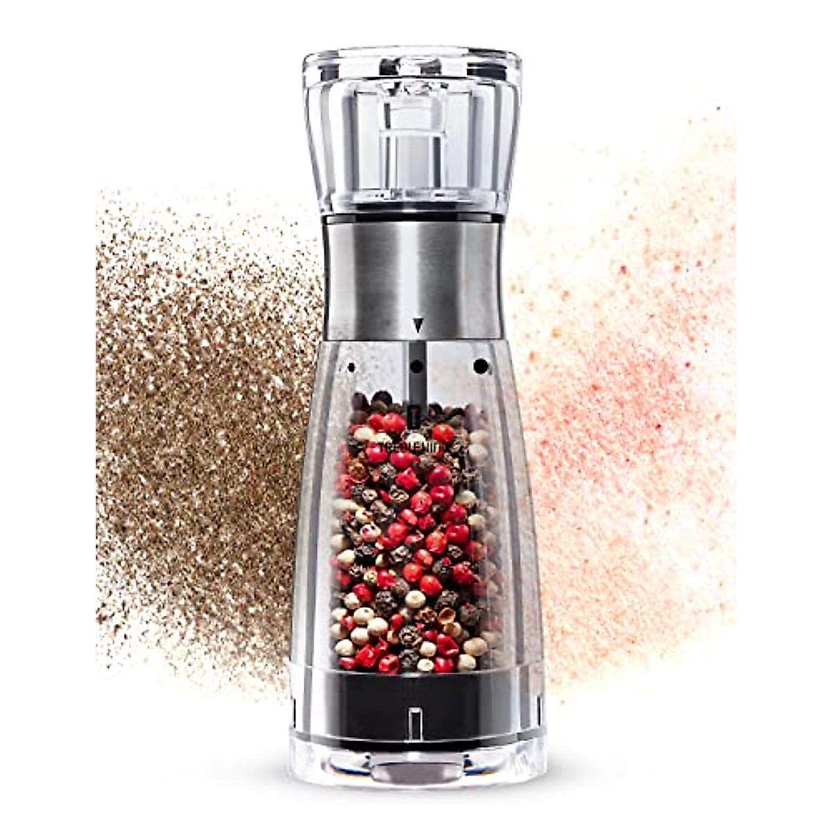 Pepper Grinder or Salt Mill Set Grind Smoothly-Adjustable Coarseness Refillable Pepper Mill Grinder Easy To Clean TREBLEWIND
