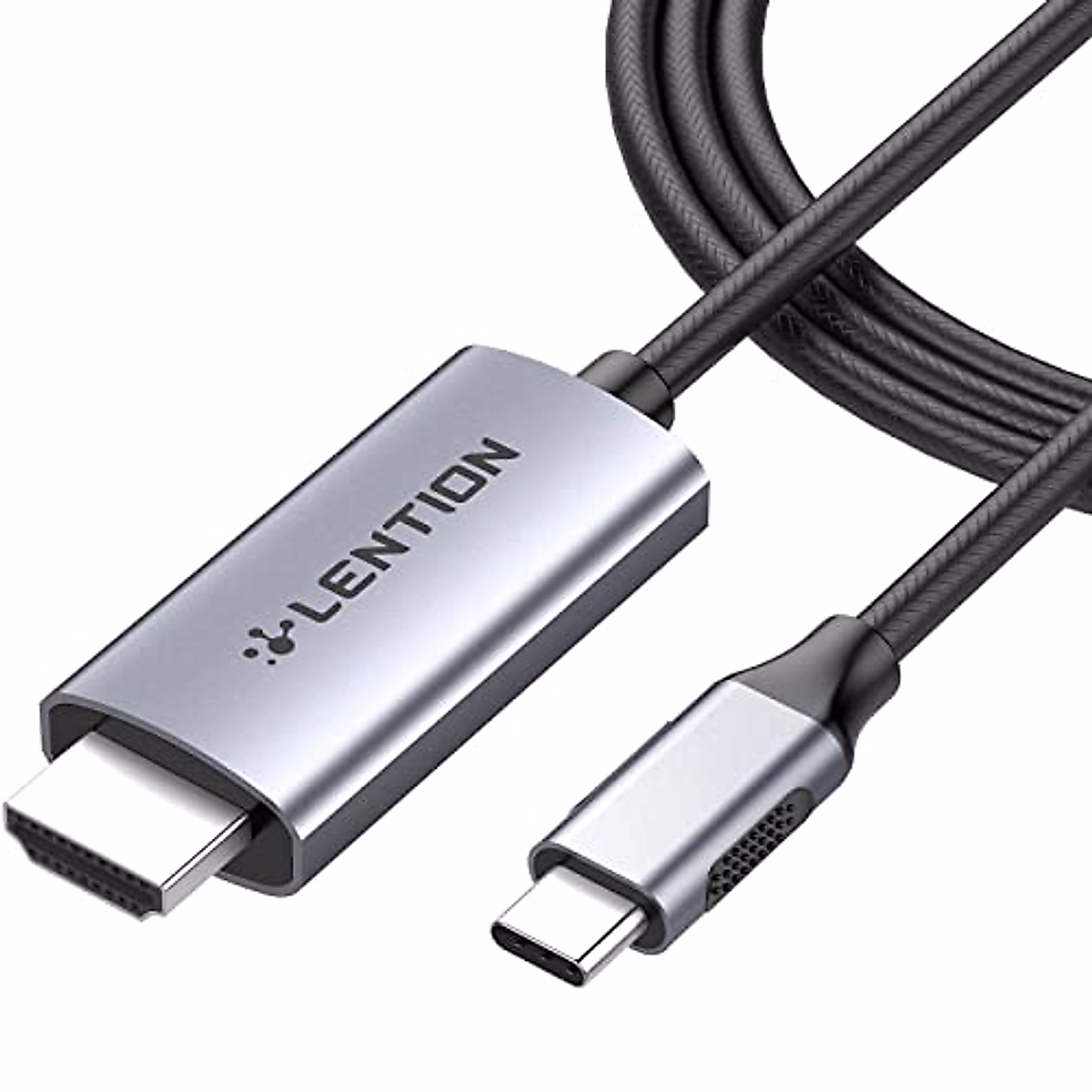 LENTION 6FT USB C to HDMI 2.0 Cable Adapter (4K/60Hz) Compatible 2023-2016 MacBook Pro, New iPad/Surface/Mac Air, Note 21/20/10, Stable Driver Certified (CB-CU707-2M, Space Gray)