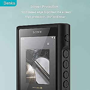 Benks Flexible Slim PC+TPU Protective Armor Shell Skin Case Cover for Sony Walkman NW-WM1AM2 WM1AM2 NW-WM1ZM2 WM1ZM2 (Benks Black case)