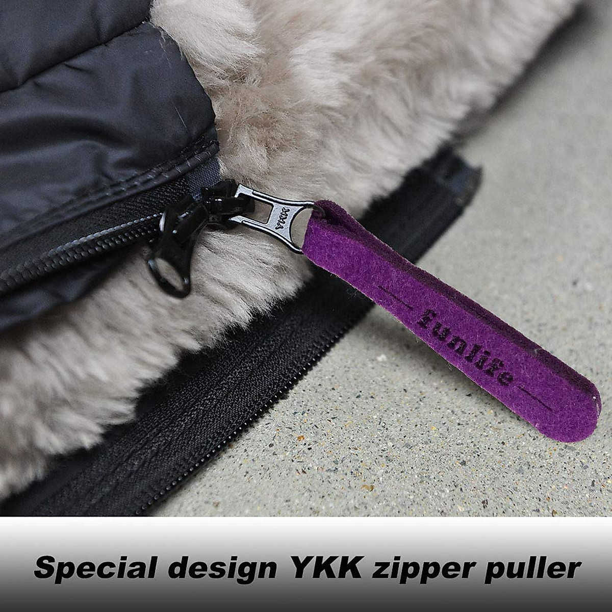 3 in 1 Australia Sheepskin Footmuff for All Stroller,Weather Resistant,Height and Temperature Adjustable Stroller Bunting Bag,High Performance Lambskin Bunting Bag for Travel Gear