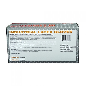 GLOVEWORKS HD Industrial Ivory Latex Gloves, Case of 1000, 8 Mil, Size Small, Powder Free, Textured, Disposable, ILHD42100