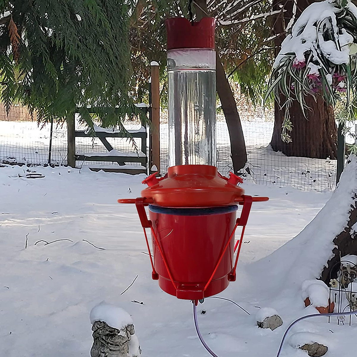 Hummingbird Feeder Heater in Freezing Outdoors Bird Feeder Heater Attaches to Feeder Bottom Backyard Bird Feeder Heater Hearth for Garden Patio Yard Hummingbird Feeder Heater (Red Heater -No Feeder)