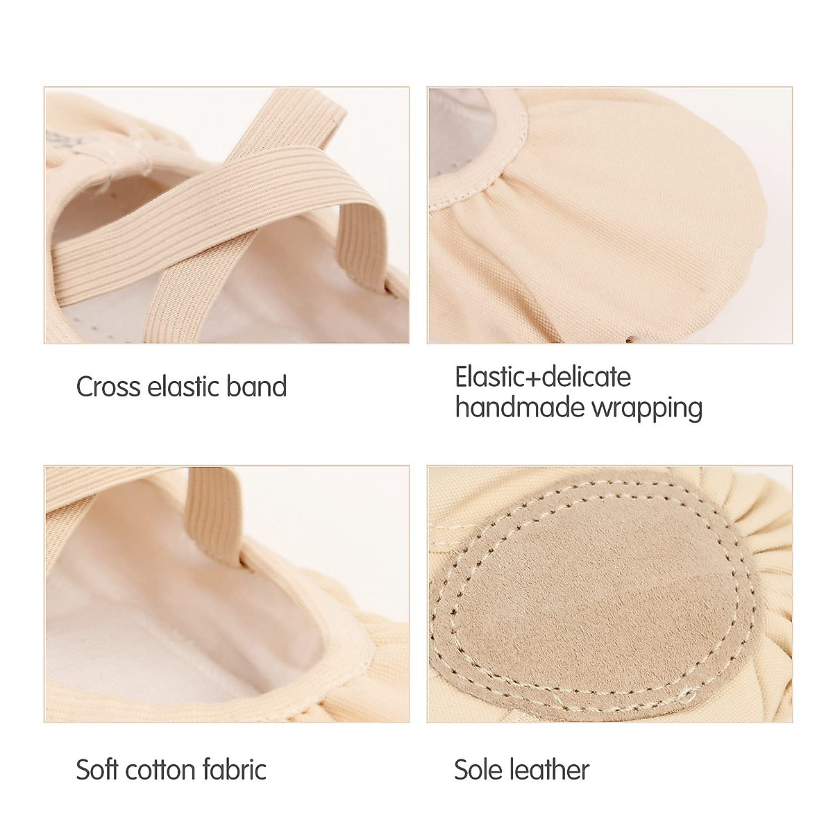 Ballet Shoes for Women Girls, Women's Ballet Slipper Dance Shoes Canvas Ballet Shoes Yoga Shoes Light Pink