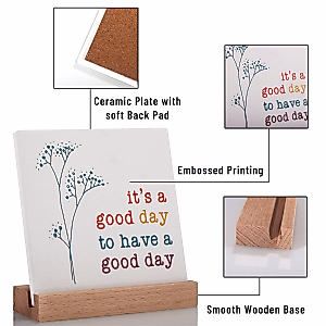 Positive Decor Motivational Gifts for Women, It's a Good Day Sign Inspirational Desk Art Decor, Emotion cheerful Support Mindset Good Vibes Decoration for Home Office
