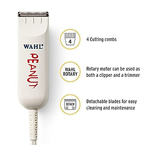 Wahl Professional Classic White Peanut Hair and Beard Clipper/Trimmer - Great for Professional Barbers and Stylists - Powerful Rotary Motor