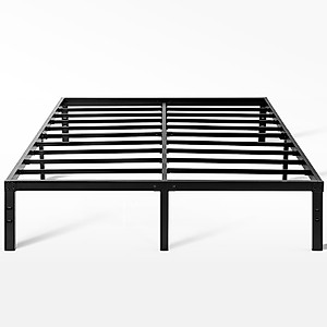 NOAH MEGATRON King Size Metal Platform Bed Frame Heavy Duty Black Slats Mattress Foundation No Box Spring Needed, Underneath Storage, 14 Inch, Noise Free, Easy Assembly