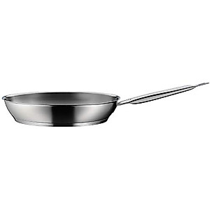 WMF Frying pan uncoated Ø 28cm Gourmet Plus Made in Germany Pouring Rim Stainless Steel Handle Cromargan Stainless Steel Suitable for Induction Dishwasher-Safe