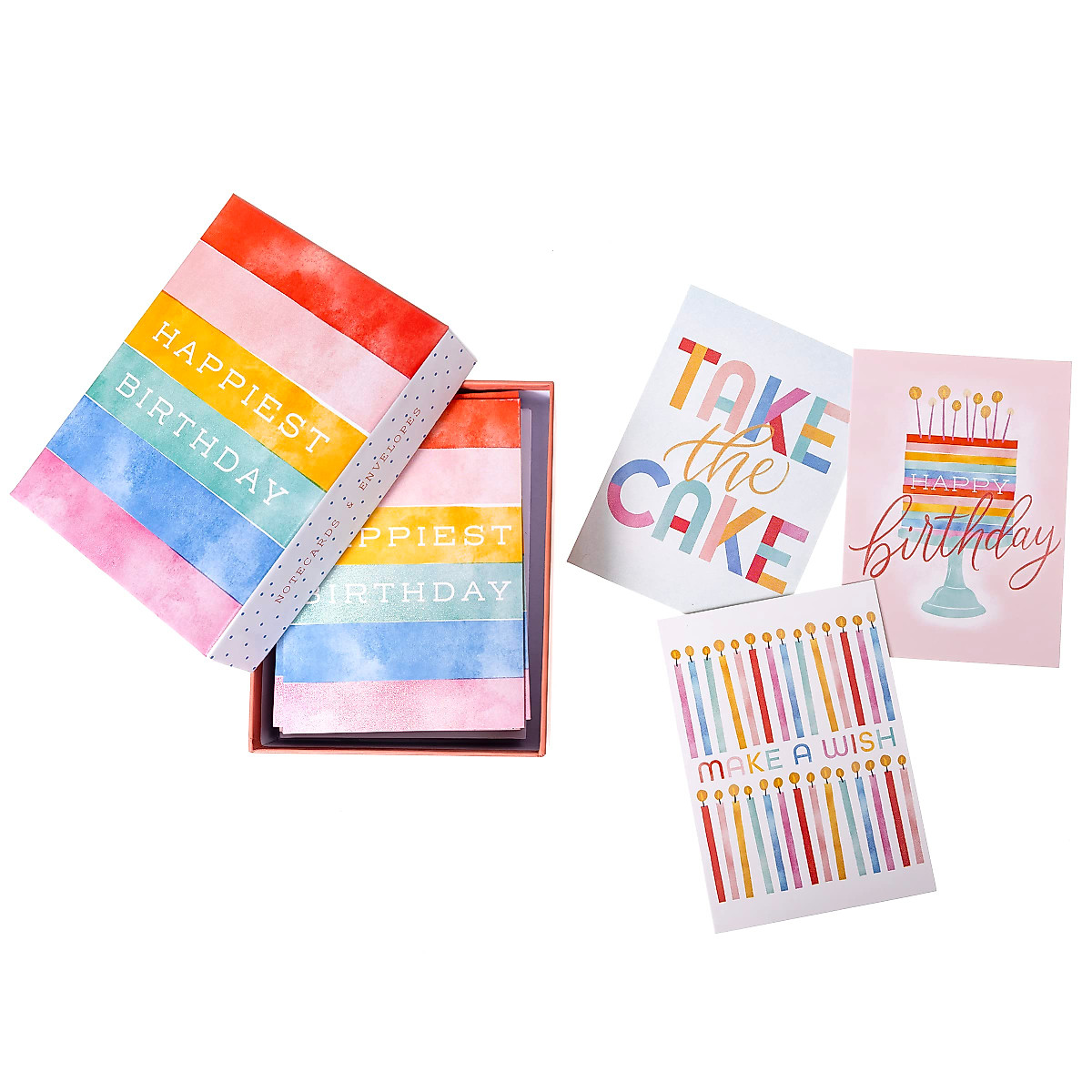 Graphique Birthday Assorted Cards | Pack of 20 Blank Cards with Envelopes | Family and Friends | 4 Assorted Designs with Holographic Foil Accents | Boxed Set for Personalized Notes | 4.25" x 6"