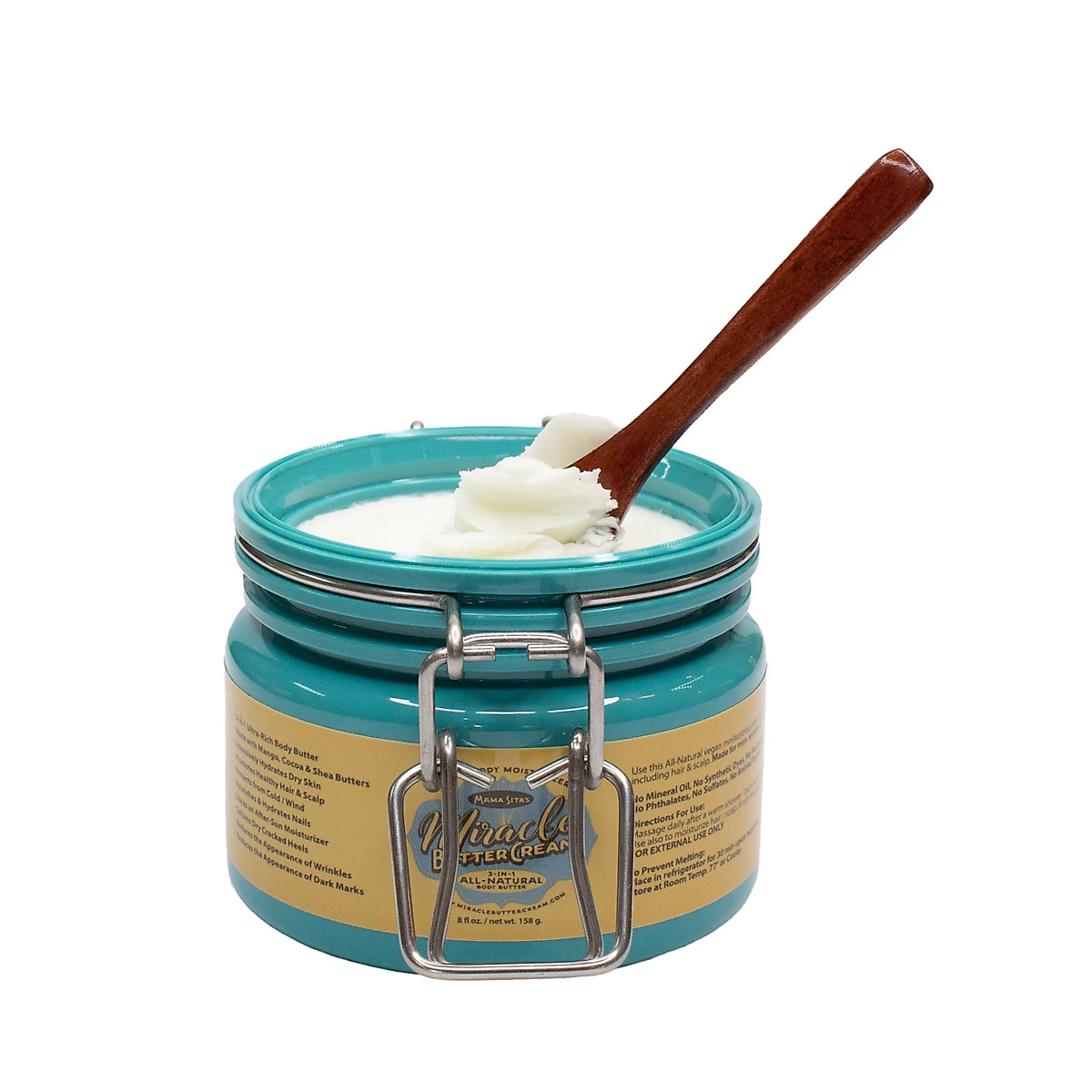 Miracle Butter Cream - 8oz. Skin/Hair Moisturizer, Quick Absorbing, Raw Vegan, Cold Pressed, Comes in 16 Scents, For Dry Skin and Eczema, Anti-Aging Formula