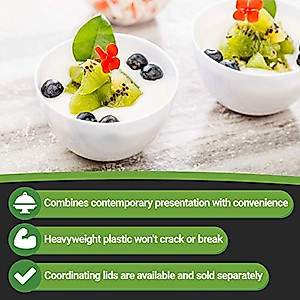 Restaurantware 4 Ounce Mini Bodega Cups 100 Round Small Appetizer Cups - Lids Sold Separately Heavy-Duty White Plastic Parfait Cups Serve Mousse Puddings Or Samples For Weddings Or Parties