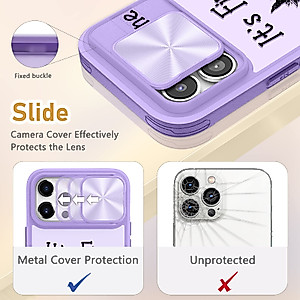 Plakill for iPhone 13 Pro Max Case Cute Stylish Designer Phone Cover with Slide Camera Cover + Ring Holder, Fine Cat Slim Protective Shockproof Hard Clear Cases for iPhone 13 Pro Max 6.7"