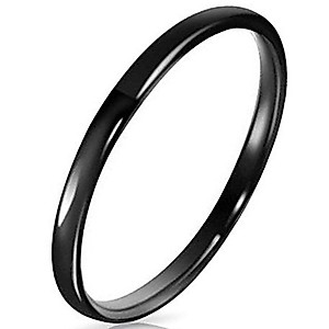 Jude Jewelers 3 Pack, 2MM Thin Stainless Steel Stackable Wedding Band Enhancer Ring (Silver Gold Black, 3)