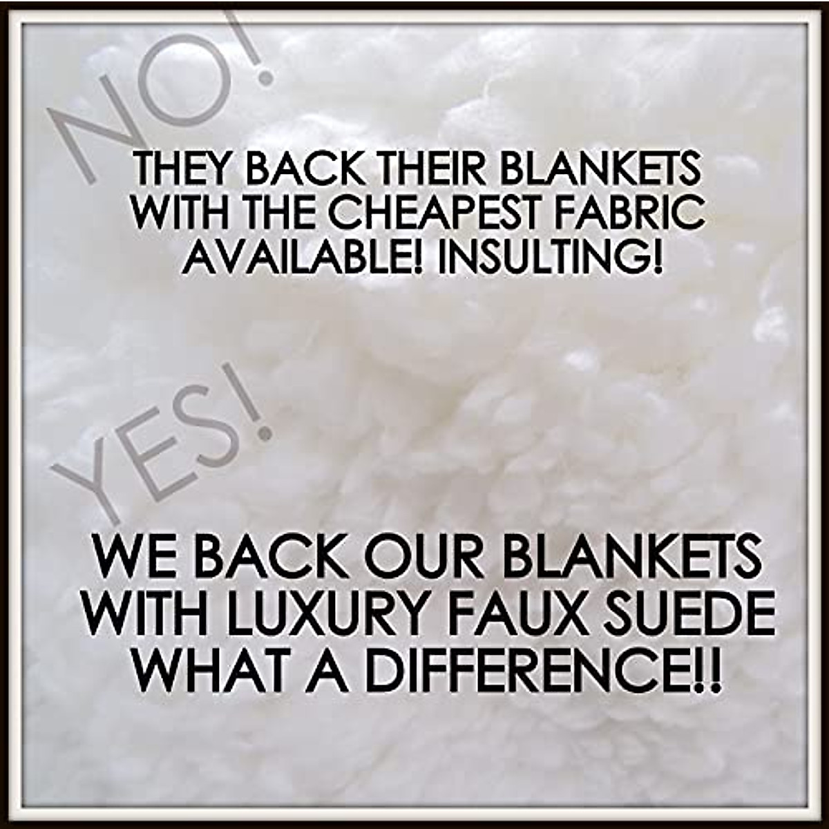 NO Shedding Decorative Luxury Faux Suede Backed Throw Blanket for Home 400 GSM, 50” by 60” (Black)