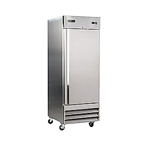 Peak Cold Single Door REFRIGERATOR; Commercial Reach In Stainless Steel, White Interior; 23 Cubic Ft, 29" Wide