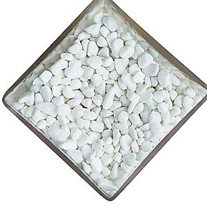 npkgvia White Gravel Pebble Stones Vase Fillers Potted Decorative Stone Garden Ornaments Ornament Bulk (White, One Size)
