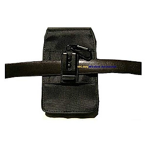 Mgbca Nylon, Tablet Sleeve Pouch, Extended Vertical Black Holster Pouch Case W/Fixed Belt Clip fits Amazon Kindle Fire 6.0 Inch 4th Gen Tablet