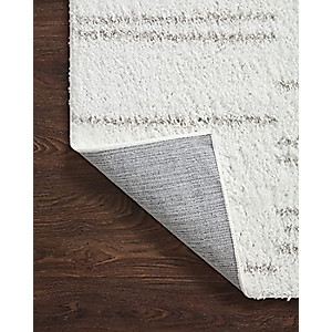 Loloi II Bliss Shag Collection BLS-02 White/Grey, 7'-10" x 10' Area Rug