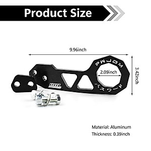 gunhunt 1 PC High-Strength Pull Ring, Light Metal Pull-Resistant Portable Front Rear Tow Hitch, Personalized Creative Car Universal Tow Hooks, Product Compatible with Cars, Trucks, Vans, SUVs (Black)