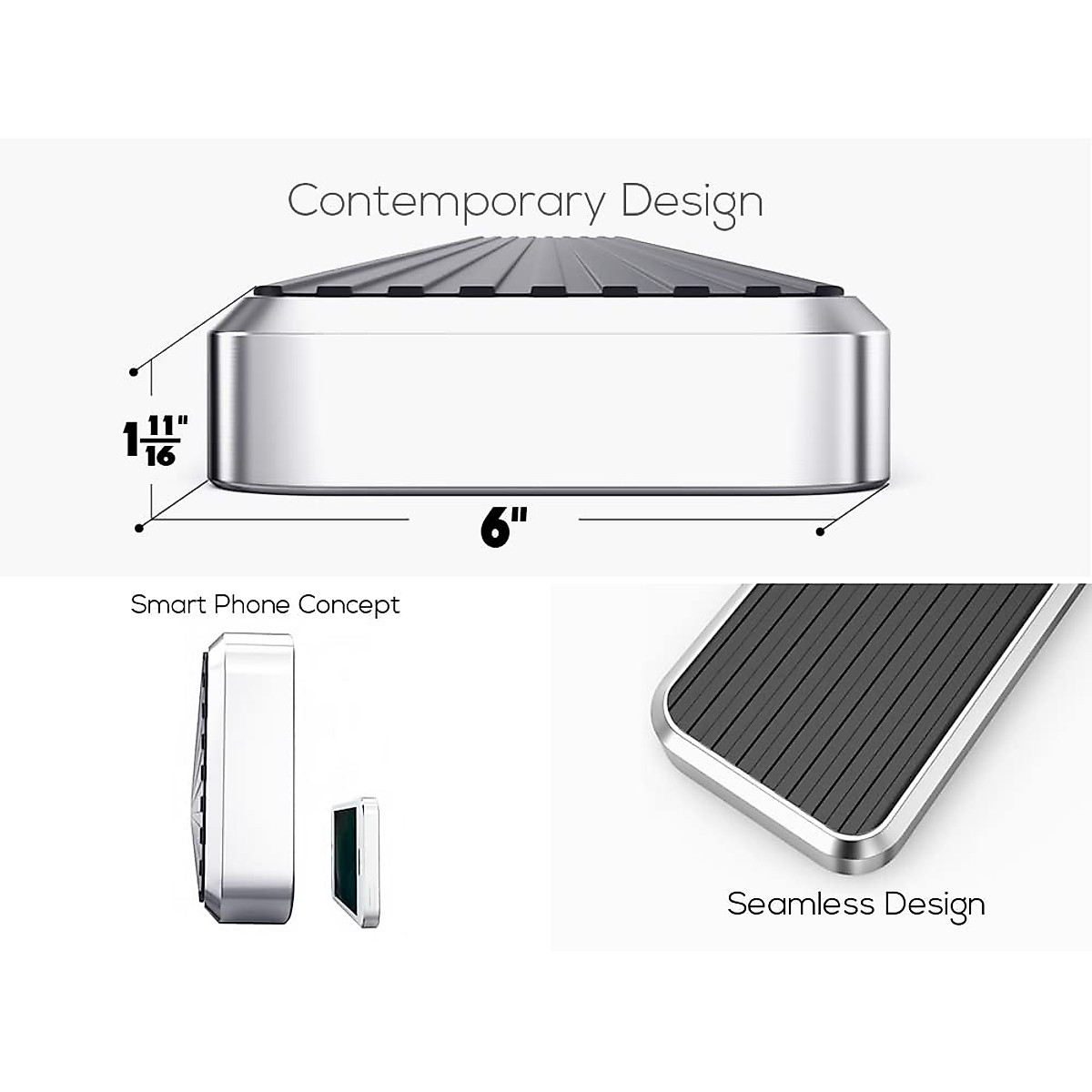 APS Running Boards 6 inches Compatible with Ford F150 2015-2024 SuperCrew Cab & F150 Lightning 2022-2024 & F-250 F-350 Super Duty 2017-2024 Crew Cab (Nerf Bars Side Steps Side Bars)