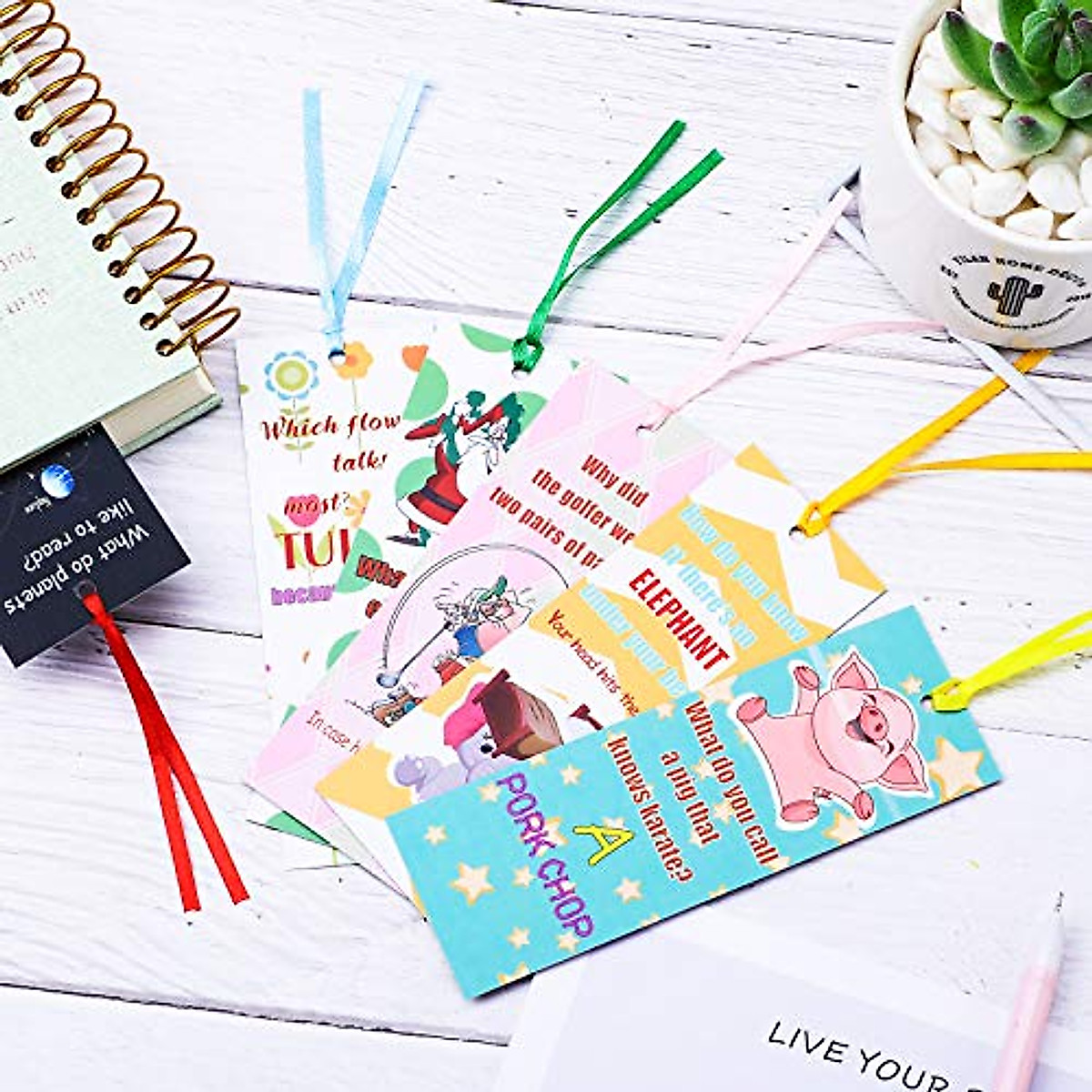 60 Pieces Silly Jokes Bookmarks Cartoon Hilarious Page Markers Funny Reading Bookmarks for Teachers Students Readers Classroom Rewards Supplies,12 Styles