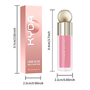 KYDA Liquid Blush, Matte Tinted for Cheeks, Lasting Dewy Finish, High Pigment Soft Creamy Blush, Blendable Lightweight Cover-Cool Pink