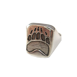 EZI ZINO Jewelry Designer Bear Claw/paw Signet Ring Solid Sterling Silver 925 (12.5)