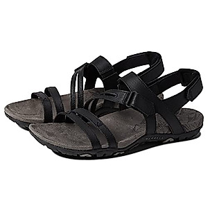 Merrell Sandspur Rose Convert Sandals for Women - Textile Lining with Slingback Design, Hook-Loop Closure, and Rubber OutsoleBlack 7 M