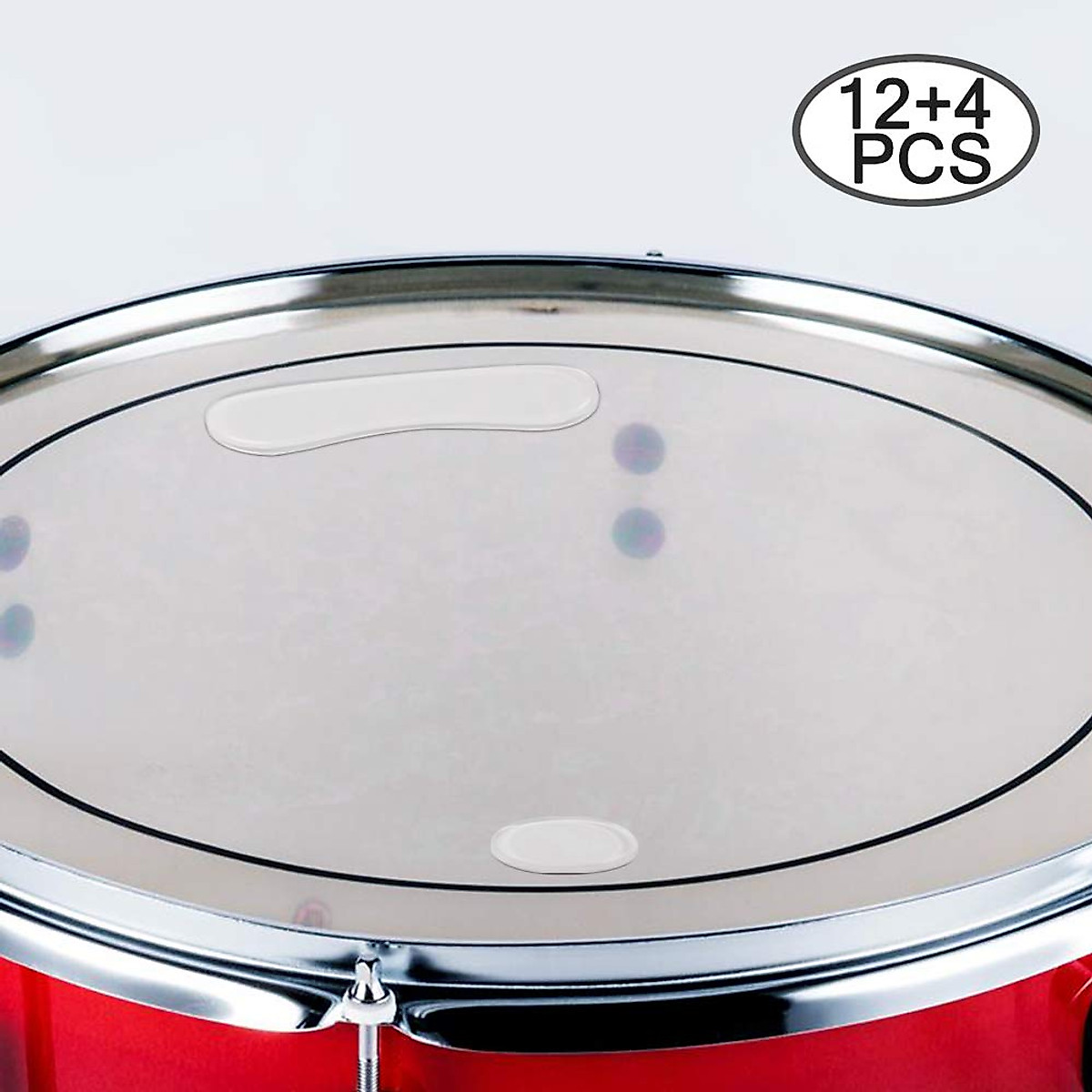 maxin Drum Dampener Gel,12 Pcs Round and 4 Pcs Long Clear Drum Dampener,Soft Silicone Drum Damper Gel Pads Drum Silencers for Drums Tone Control