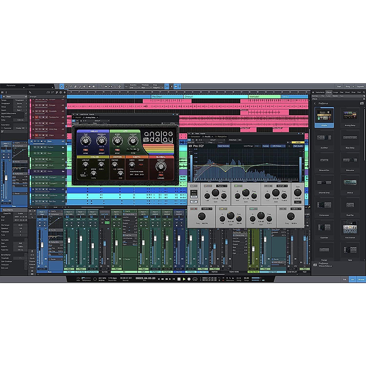 Presonus AudioBox 96 Audio Interface (May Vary Blue or Black) Full Studio Bundle with Studio One Artist Software Pack w/Mackie CR3 Pair Studio Monitors and 1/4” Instrument Cables, Usb