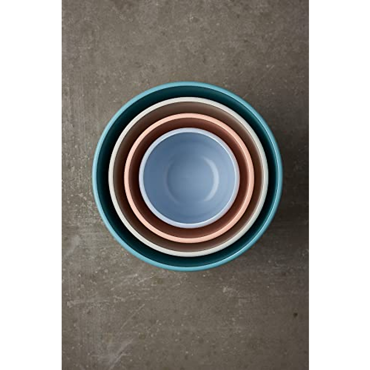 Mepal, Cirqula Set of 4 Multi Food Storage and Serving Bowls with Lids, Food Prep Containers, Shallow, Nordic White, 1 each (12oz, 25oz, 42oz, 76oz), 1 Set