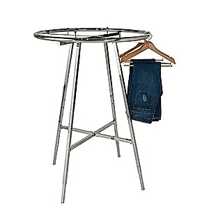 NAHANCO K50 36" Round Garment Rack, Adjustable Height, Folds for Easy Storage, Chrome