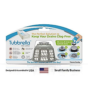 Tubbrella the Most Innovative Bathtub Drain Strainer/Hair Catcher (silver)