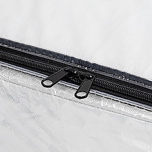 Wenses Crib Mattress Storage Bag with Zipper, 5 Mil Clear Plastic for Moving, Includes Accessory Bag