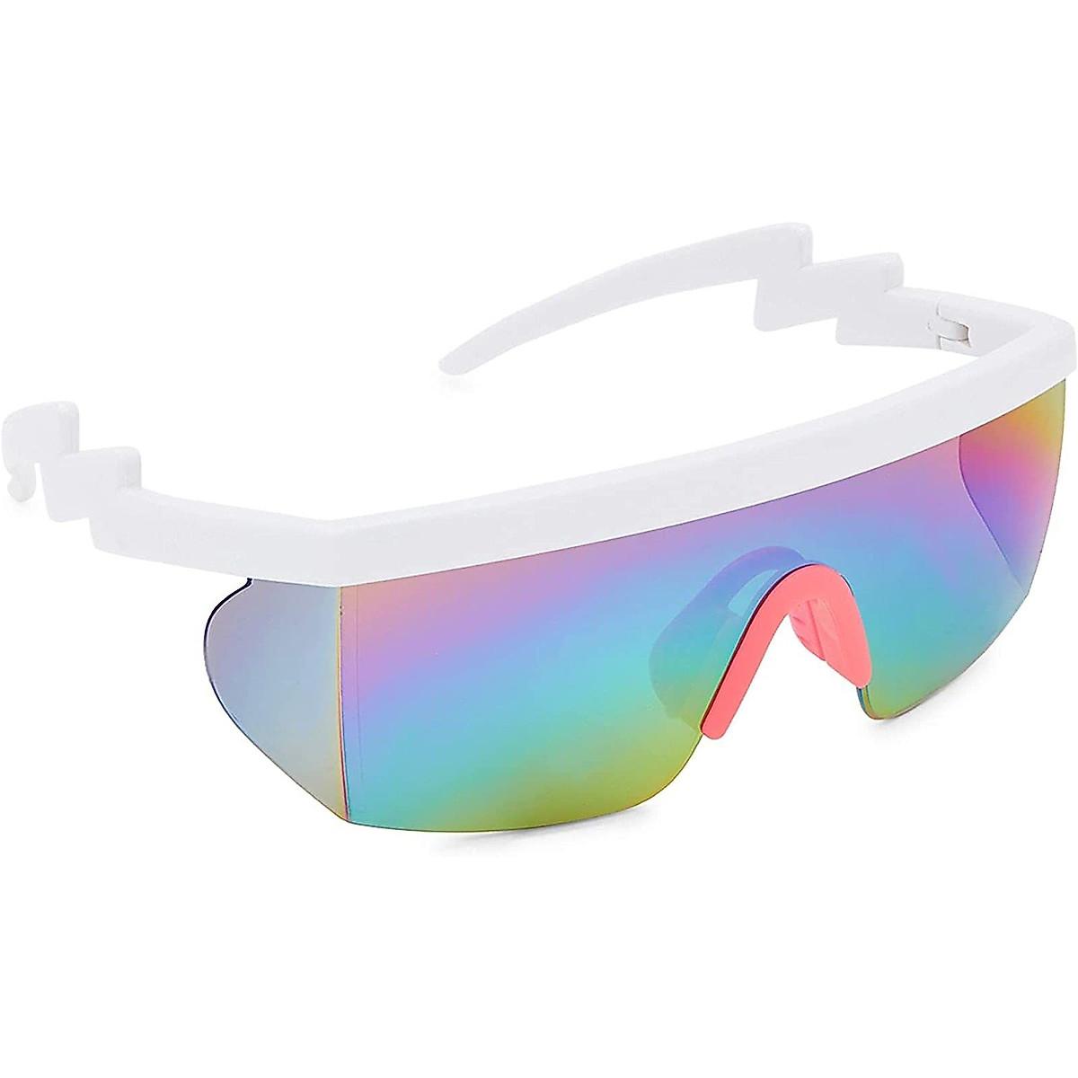 Zodaca Neon 80's Sunglasses for Rave Accessories, Rimless Mirrored Glasses (3 Pack)