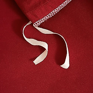 Mucalis Burgundy Duvet Cover Queen Washed Brushed Full/Queen 3pc Solid Modern Bedding Duvet Cover Set with Pillowcases Zipper Closure Corner Ties-No Comforter