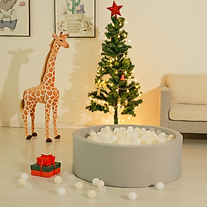 GOGOSO Ball Pit Balls 100 - Soft Plastic Balls for Babies Toddlers Kids Children with Storage Bag for 1 2 3 Years Old, 3 Colors (100 Balls) White Beige Transparent