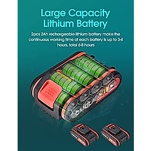 OMOLA Electric Pruning Shears,with 2 PCS Rechargeable 21V 2Ah 2000mA Lithium Battery Powered and 2 Blades，1Inch/25mm Cutting Diameter,6-8 Working Hours…