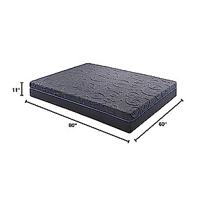Lexicon Radley 11-Inch Gel Infused Memory Foam Hybrid Mattress, Queen, Gray