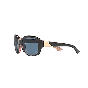 Costa Del Mar Woman Sunglasses Shiny Black/Hibiscus Frame, Gray Lenses, 58MM