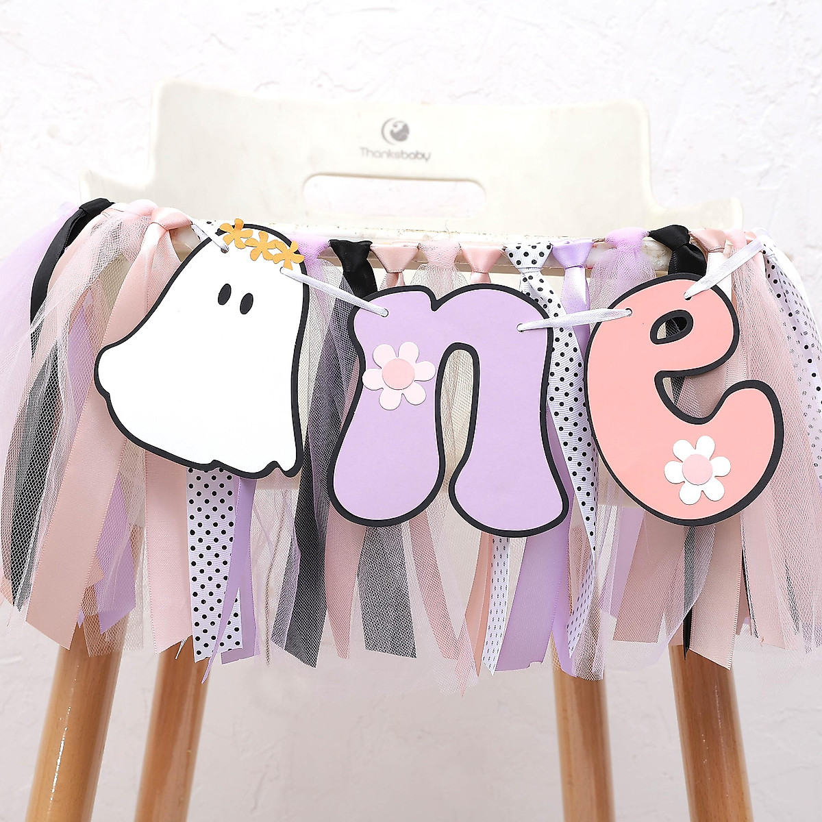 Spooky One Groovy Birthday High Chair Banner - Halloween 1st Birthday Party Decorations, Halloween Party Banner,Ghost One Baby Shower, Happy Halloween Banner, Boho Happy Boo Day Garland For Birthday