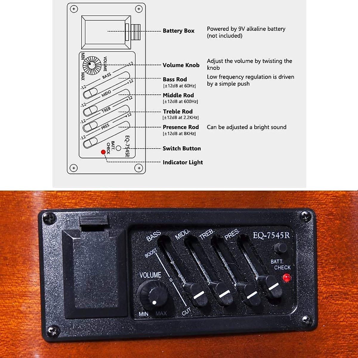 WINZZ AC309CE 39 Inches Cutaway Nylon-string Classical Electric Guitar Build-in Pickup Kit Set Online Lessons
