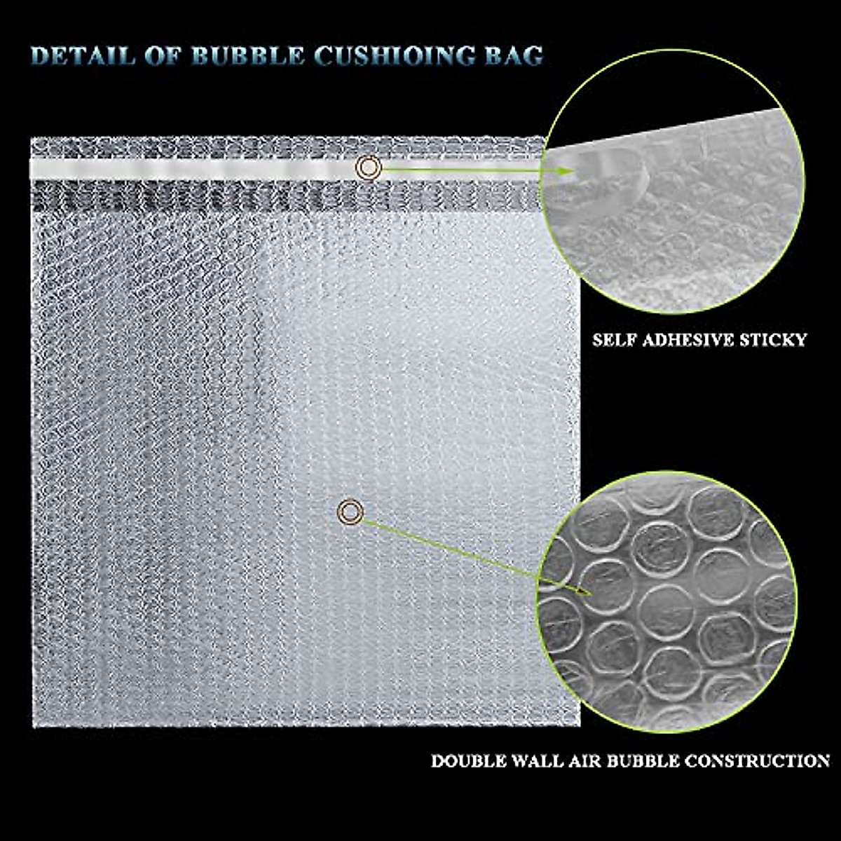 EPHECH 20PCS Self-Seal Bubble Out Bag Pouches, 12" x 16" Clear Bubble Cushioning Wrap Bag, Double Wall Shockproof Bubble Pouches Bag Protective Storage Bag for Moving, Shipping, Packing and Storage