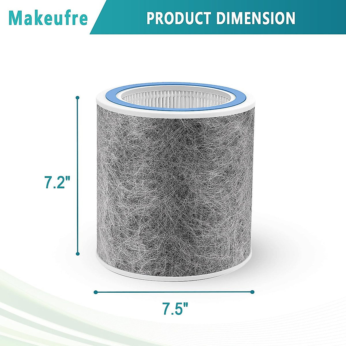 Makeufre HP102 Replacement Filter, Compatible with Shark Air Purifier Model HP102PET, HP132, HP152 & HC450, HC451, HC452, HC455, Part # HE1FKPET, HE1FKBAS, HE1FKBASMB, 2 Pack