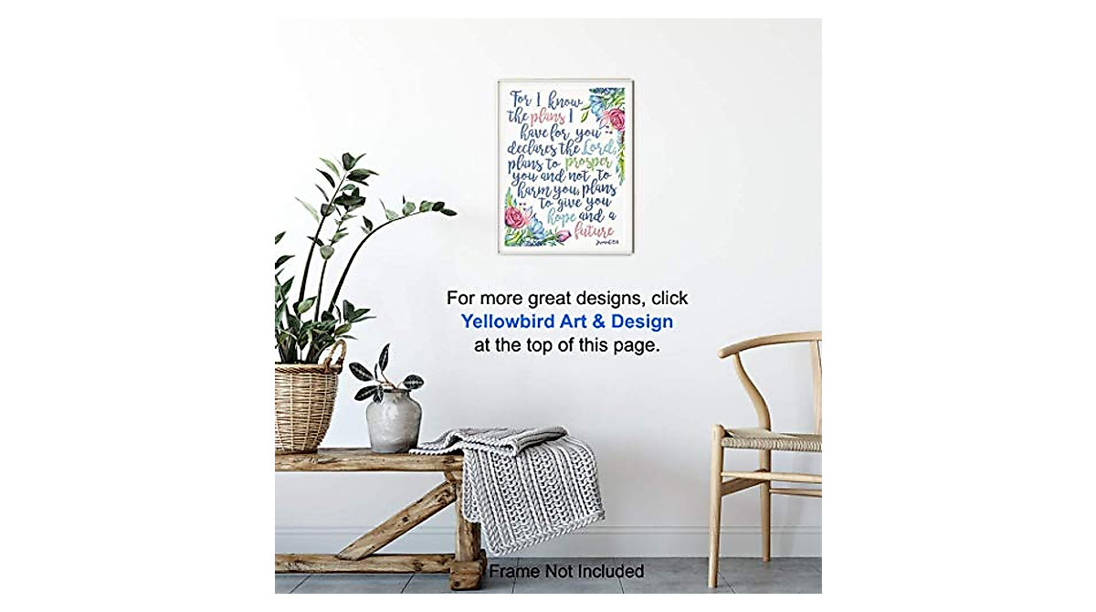 Jeremiah 29:11 Wall Art - Inspirational Christian Bible Verse Decor