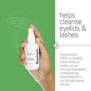Puracyn Eyelid and Lash Care - Natural, Medical-Grade Spray for Effective Relief from Styes, Blepharitis, and Irritation, 3 oz Bottle