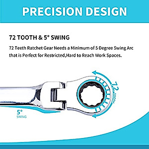 B4B BANG 4 BUCK 10mm Ratcheting Combination Wrench,Metric Flex Head Ratcheting Wrench Spanner with 72 Tooth and 5° Movement Chrome Vanadium Steel Gear Wrench
