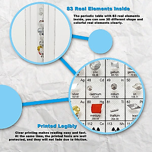 Periodic Table with Real Elements Inside, Acrylic Periodic Table with Flannel Bag, 3D Periodic Table of Elements, Chemistry Gifts for Kids Adults Teacher