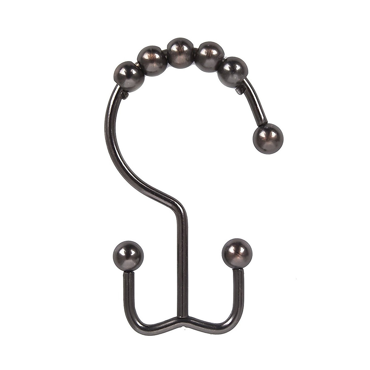 TopAAA Metal Double Glide Roller Shower Curtain Hooks Rings,100% Stainless Steel, Set of 12 (Oil Rubbed Bronze)