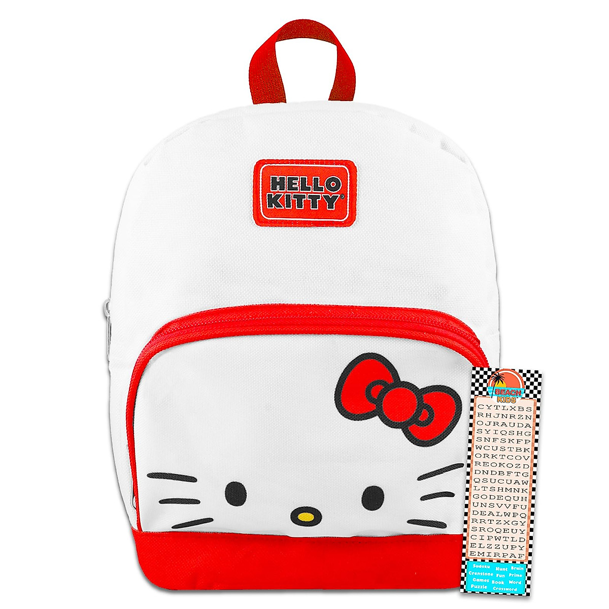 Hello Kitty Mini Backpack for Women - 10" Canvas Hello Kitty Backpack with Front Pocket Plus Bookmark | Hello Kitty Backpack Purse Bundle